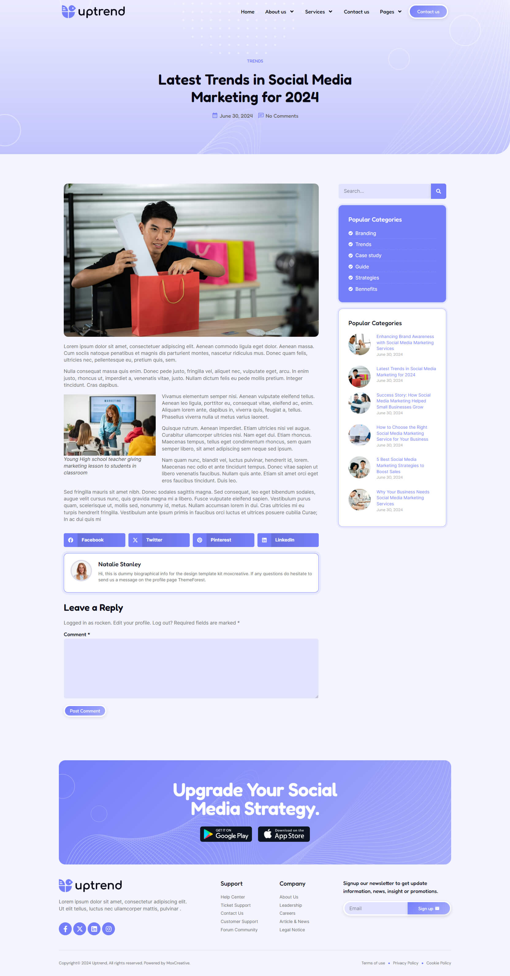 UpTrend - Social Media Marketing Agency Elementor Template Kit by moxcreative